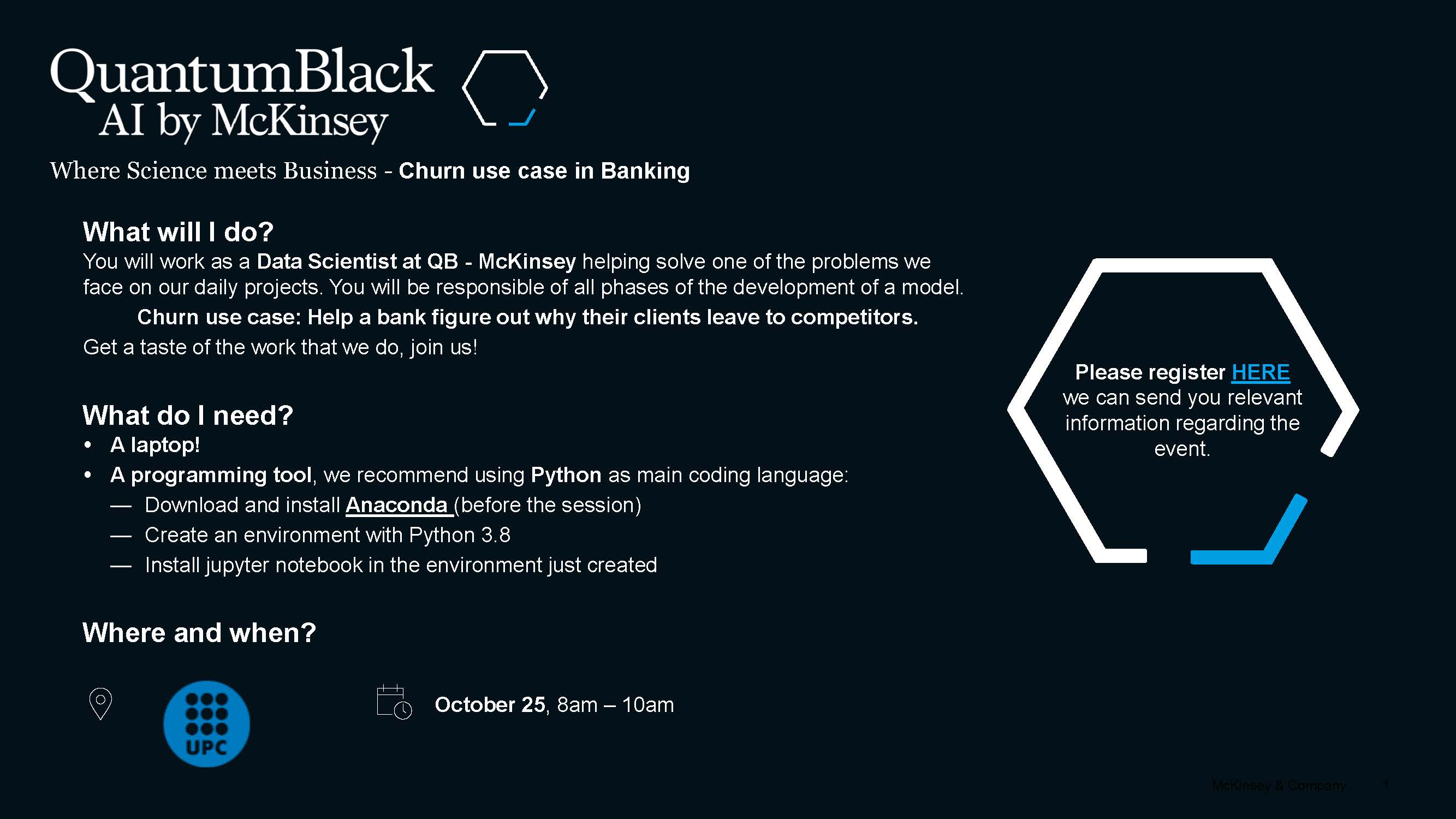 Workshop "Where science meet business: QuantumBlack, AI by McKinsey. — Facultat de Matemàtiques ...
